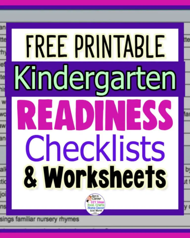 Free Printable Kindergarten Readiness Checklist PDF Sheets For 2025