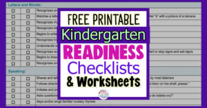 Free Printable Kindergarten Readiness Checklist PDF Sheets For 2026