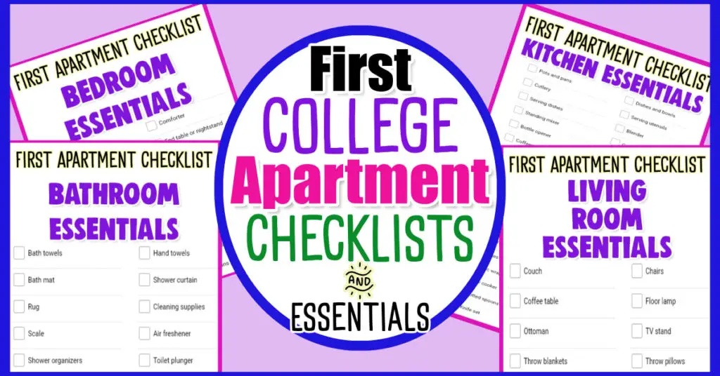 First College Apartment Checklists, Essentials & Printables For 2025