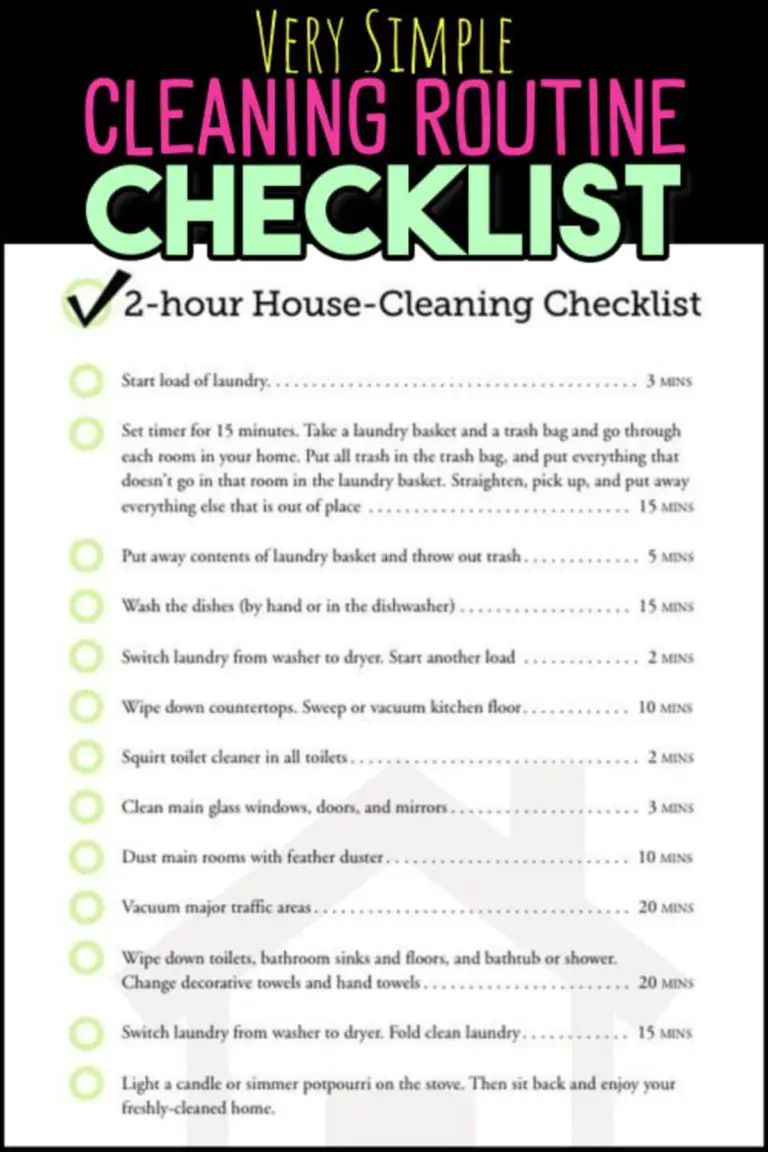 17 Realistic Cleaning Checklists To Clean House Like a Maid Without ...